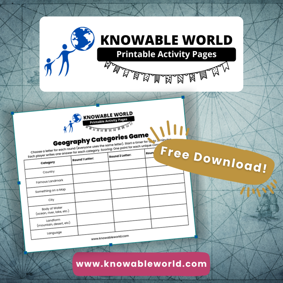Geography Categories Game [Free Printable] - Knowable World